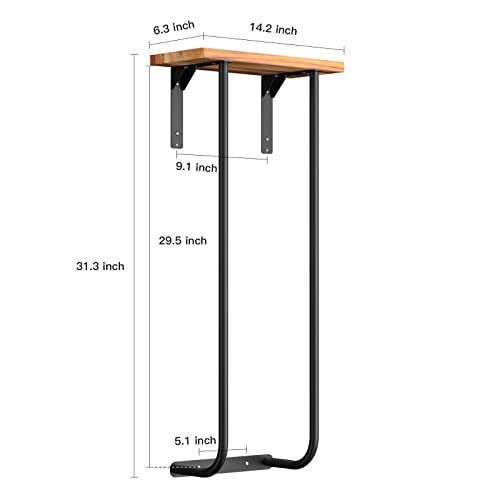 Towel Racks for Bathroom Wall Mounted, G.a HOMEFAVOR Towel Holder, Metal Towel Rack with Wooden Shelf for Small Bathroom Organizer Decor or RV Camper