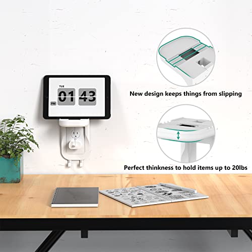 WALI Bundle β 2 Items: Outlet Shelf Wall Holder 1 Pack, White and Outlet Shelf for Bathroom 1 Pack, White