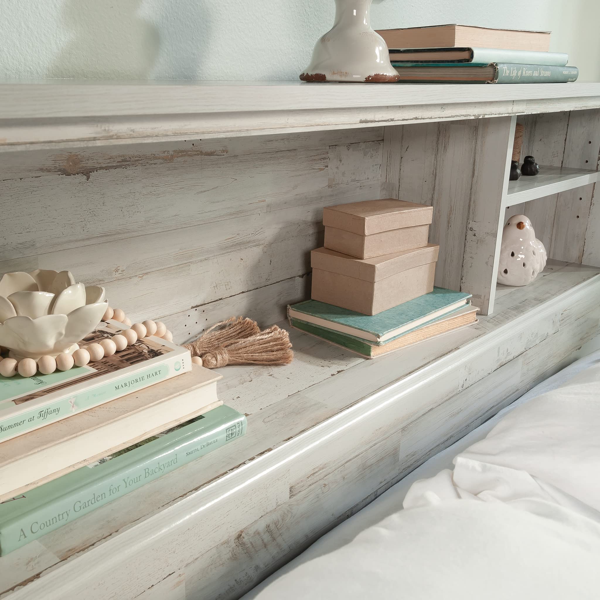 Sauder River Ranch Full-Queen Headboard, White Plank Finish