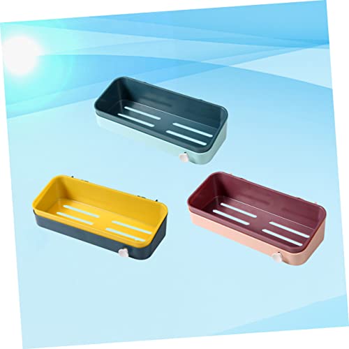 Healeved 3pcs Shampoo Holder Organizer Wall Shower Shelf Rack Kitchen Wall Punch Free Supportor Practical Rack Commodity Shelf Storage Rack Toothpaste Holder Soap Holder Suction Wall