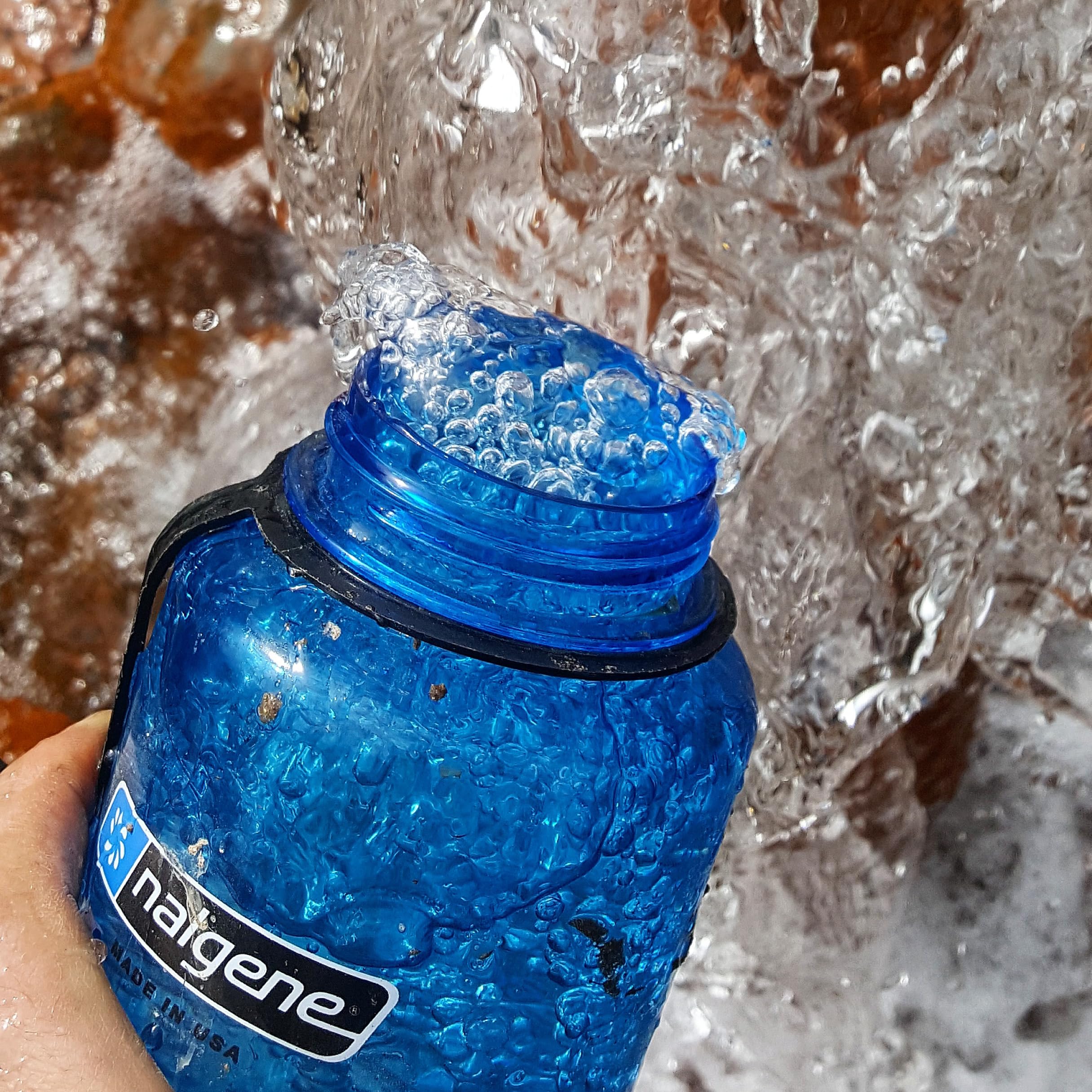 Nalgene Sustain Tritan BPA-Free Water Bottle Made with Material Derived from 50% Plastic Waste, 16 OZ, Wide Mouth, Slate Blue