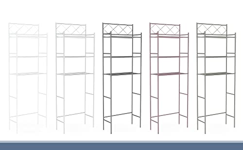 J&V TEXTILES 3-Shelf Bathroom Organizer Over The Toilet, Bathroom Spacesaver (Silver)