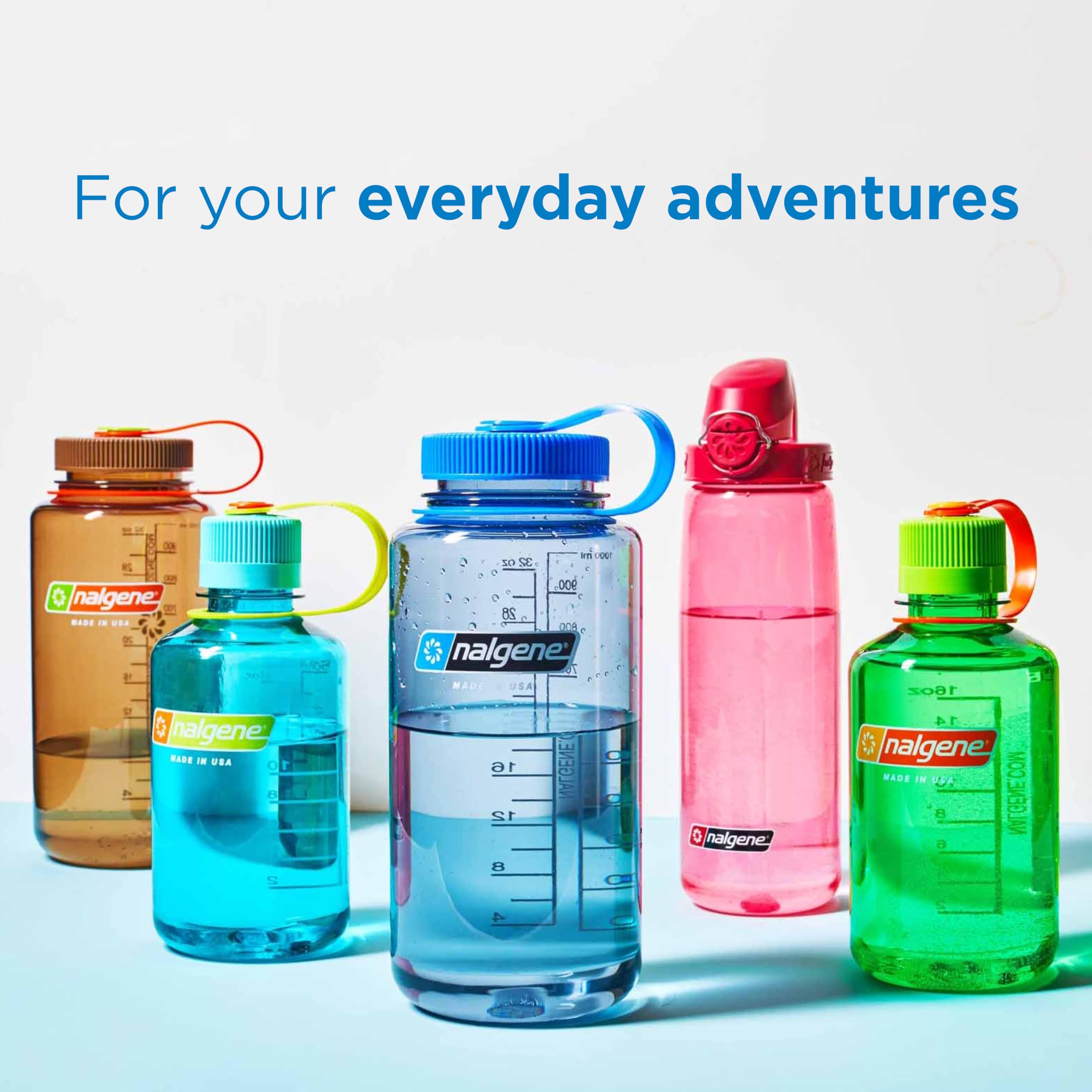 Nalgene Sustain Tritan BPA-Free Water Bottle Made with Material Derived from 50% Plastic Waste, 16 OZ, Wide Mouth, Slate Blue