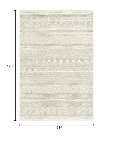 Mark&Day Wool Rugs, 8x10 Melun Global Medium Gray Area Rug, Beige Brown Carpet for Living Room, Bedroom or Kitchen (8' x 10')