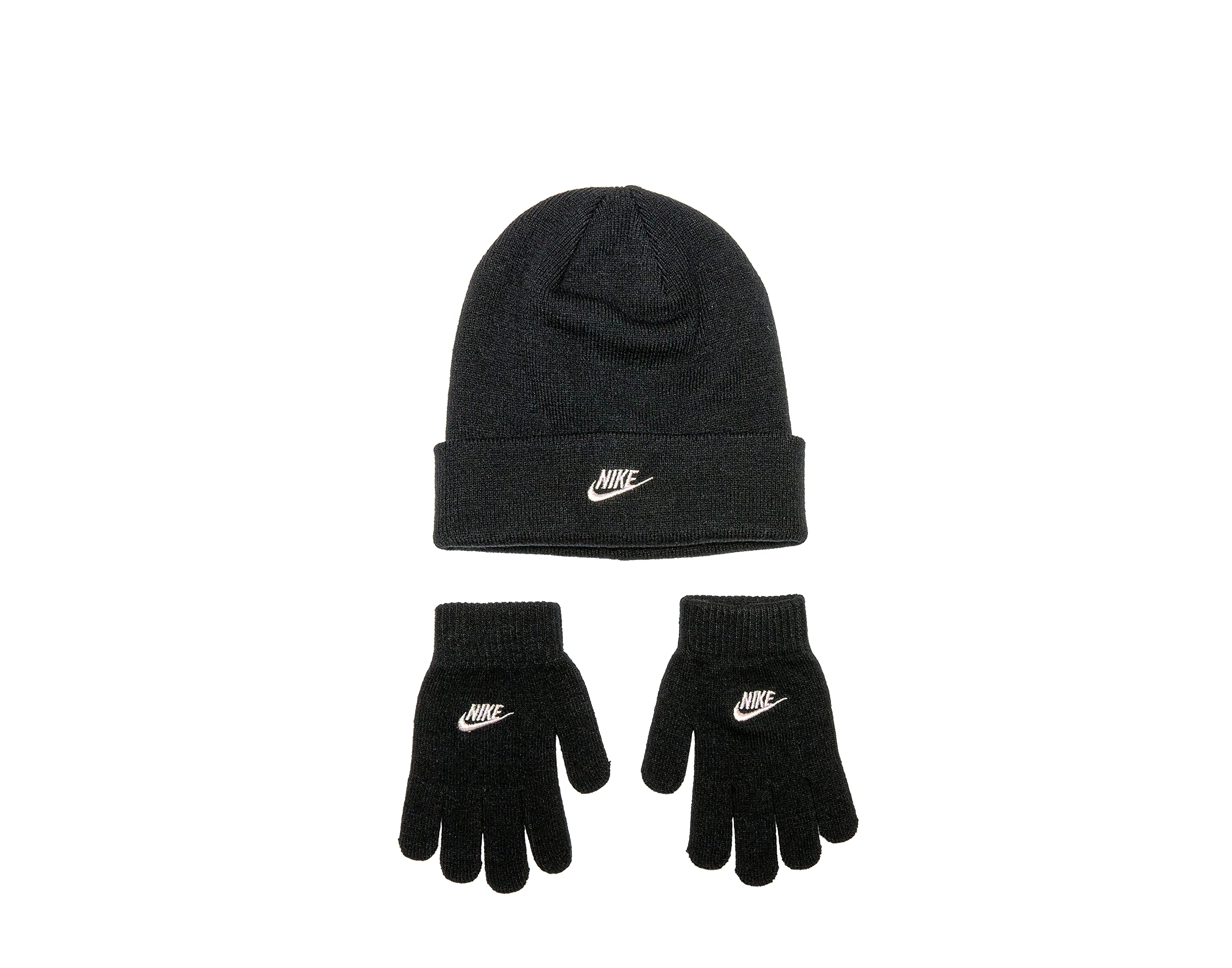 Nike Girls' Beanie & Gloves 2 Piece Set (Black) One Size Fits All (7-16)