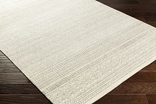 Mark&Day Wool Rugs, 8x10 Melun Global Medium Gray Area Rug, Beige Brown Carpet for Living Room, Bedroom or Kitchen (8' x 10')