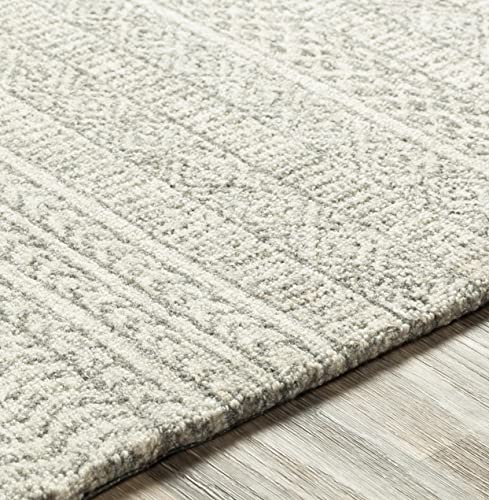 Mark&Day Wool Rugs, 8x10 Melun Global Medium Gray Area Rug, Beige Brown Carpet for Living Room, Bedroom or Kitchen (8' x 10')