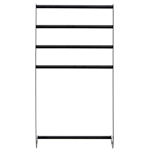 MyGift 4 Tier Freestanding Black Metal Towel Rack Stand for Bathroom and Laundry Room Drying Stand - Made in Taiwan