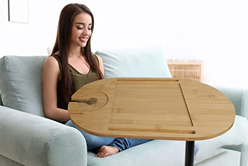 Bathtub Trays,Height Adjustable Bathtub Tray for Luxury Bath,Bath Accessories & Table with Wine Glass Holder,Book Stand Bathroom Organizer,Wine Glass Holder. (Natural)