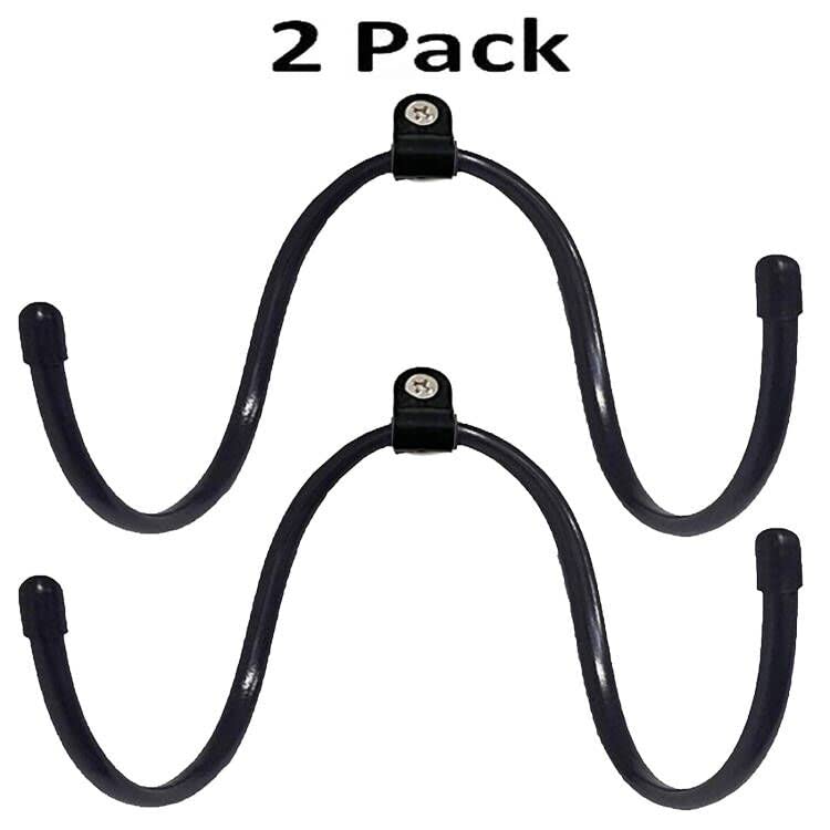 Wall Mount Towel Storage Rack Organizer Holder for Bathroom, Kitchen, Utility Room - Holds Hand Towels, Towels, Robes,Washcloths - Adjustable Metal Hooks -2/PK(Black