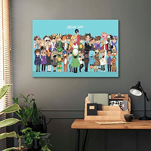 Posters Painting Anime Posters Game Dream SMP Poster Canvas Poster Bedroom Decor Office Room Decor Gift 08x12inch(20x30cm) Unframe-Style