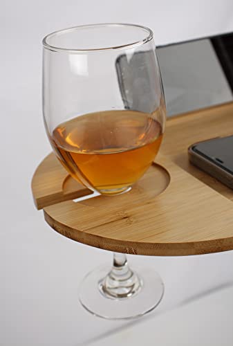 Bathtub Trays,Height Adjustable Bathtub Tray for Luxury Bath,Bath Accessories & Table with Wine Glass Holder,Book Stand Bathroom Organizer,Wine Glass Holder. (Natural)