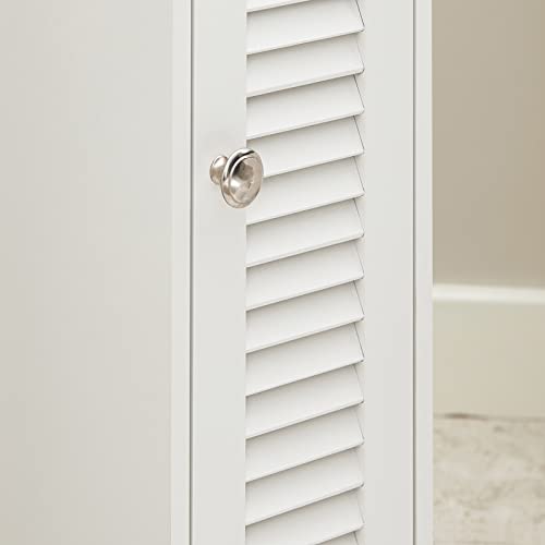 Haotian BZR49-W, White Free Standing Bathroom Toilet Paper Roll Holder, Storage Cabinet Holder, Organizer for Bath Toilet