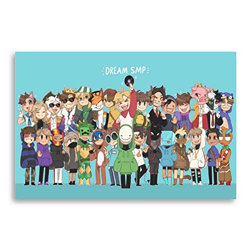 Posters Painting Anime Posters Game Dream SMP Poster Canvas Poster Bedroom Decor Office Room Decor Gift 08x12inch(20x30cm) Unframe-Style
