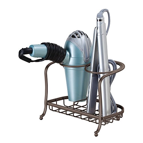 iDesign York Lyra Free-Standing Hair Styling Tool Holder - 8.77" x 6.18" x 6.81", Bronze,65341