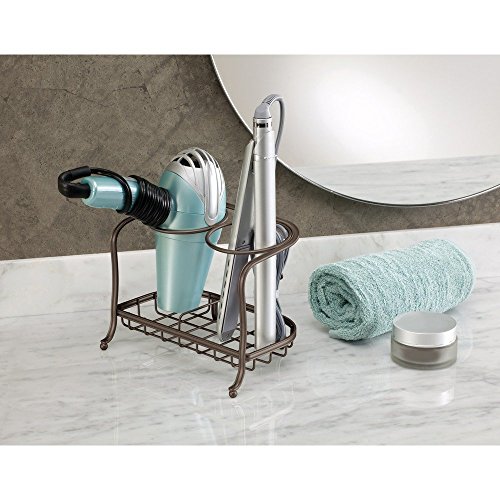 iDesign York Lyra Free-Standing Hair Styling Tool Holder - 8.77" x 6.18" x 6.81", Bronze,65341