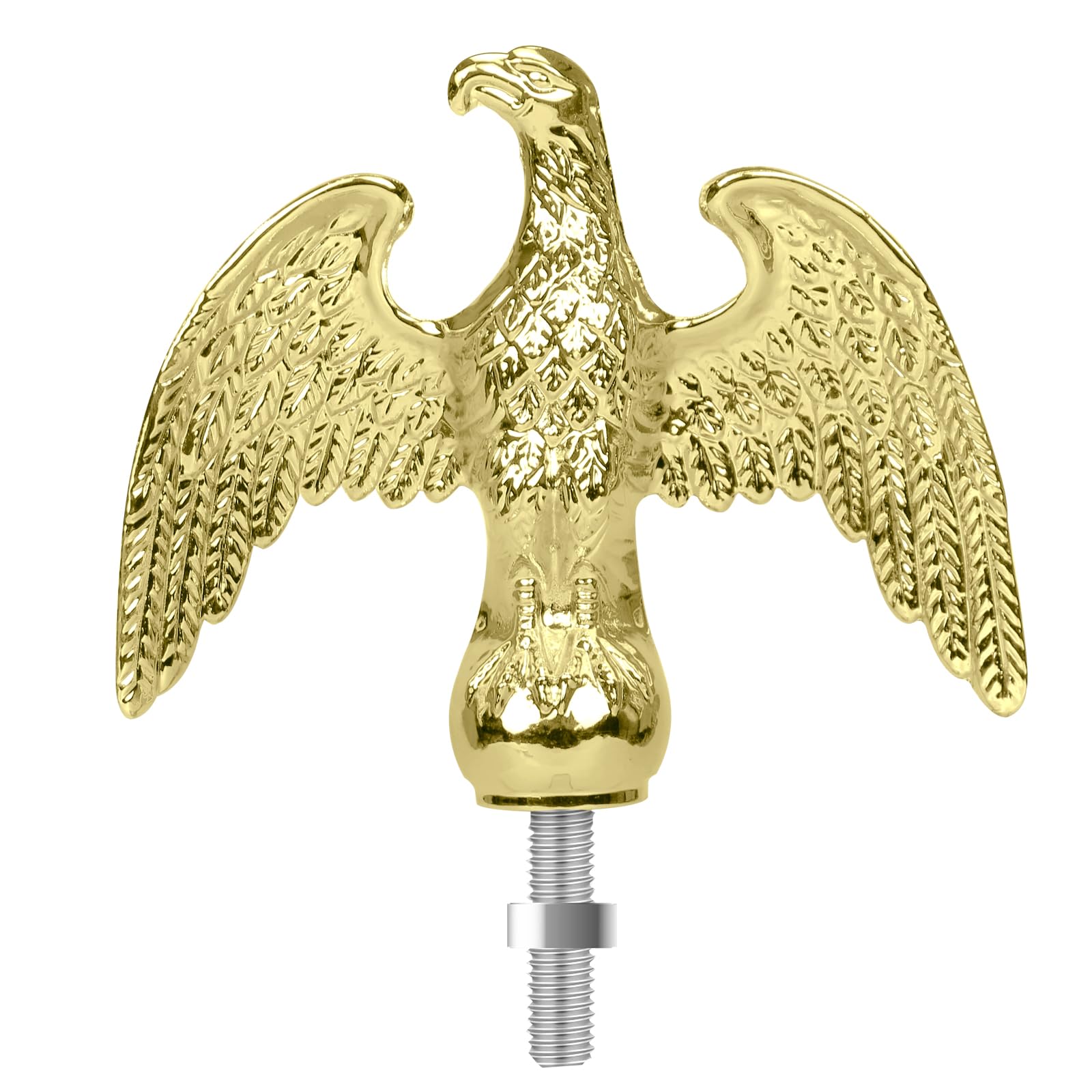 NQ Gold Flag Pole Eagle Topper Ornament, Aluminum Alloy Eagle Finial for 20'/25'/30' Telescopic/Sectional Flagpole（Gold,7inch）