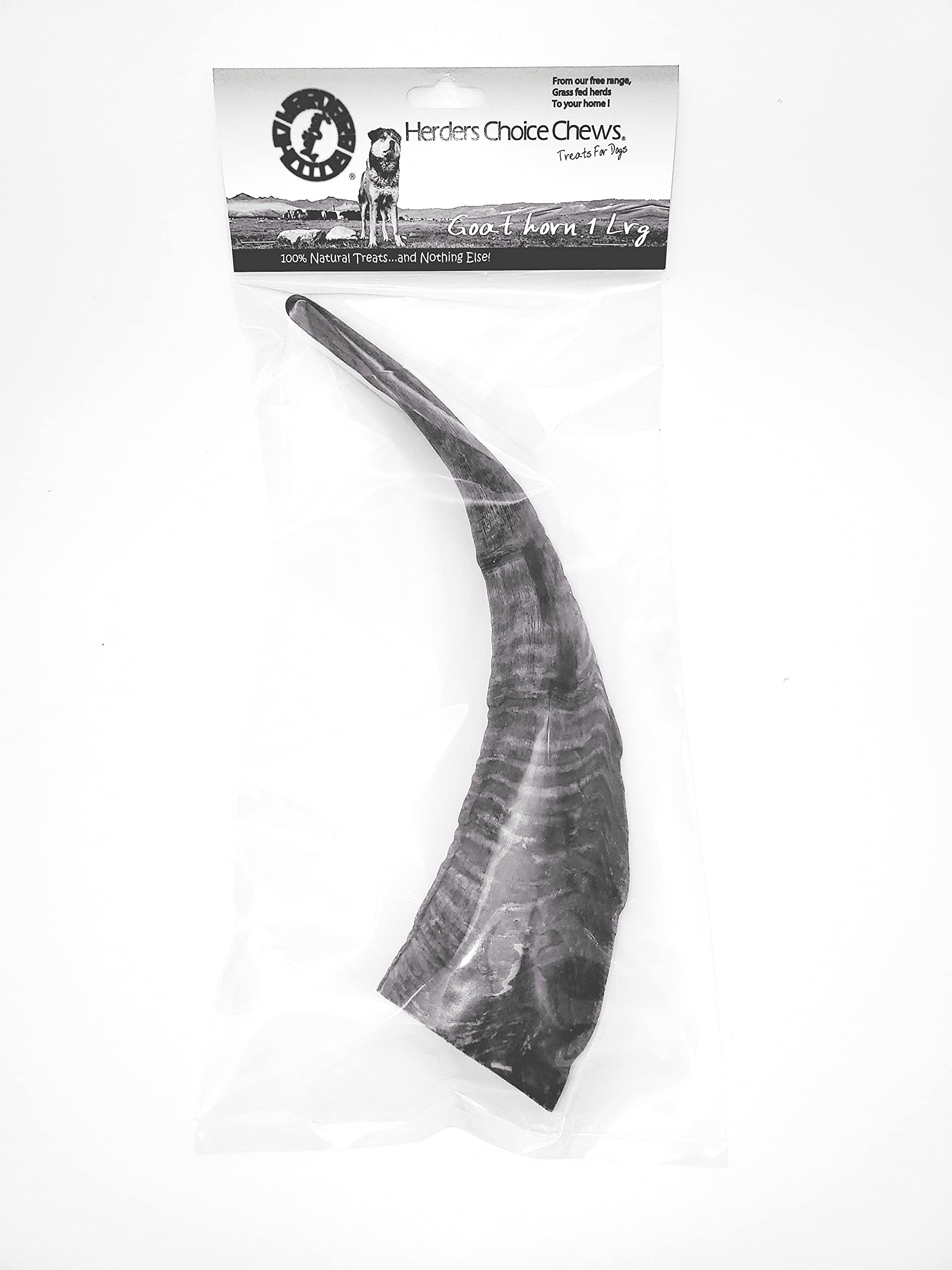 Herders Choice Chews Dried Goat Horns Dog Chew Large 1 pc.