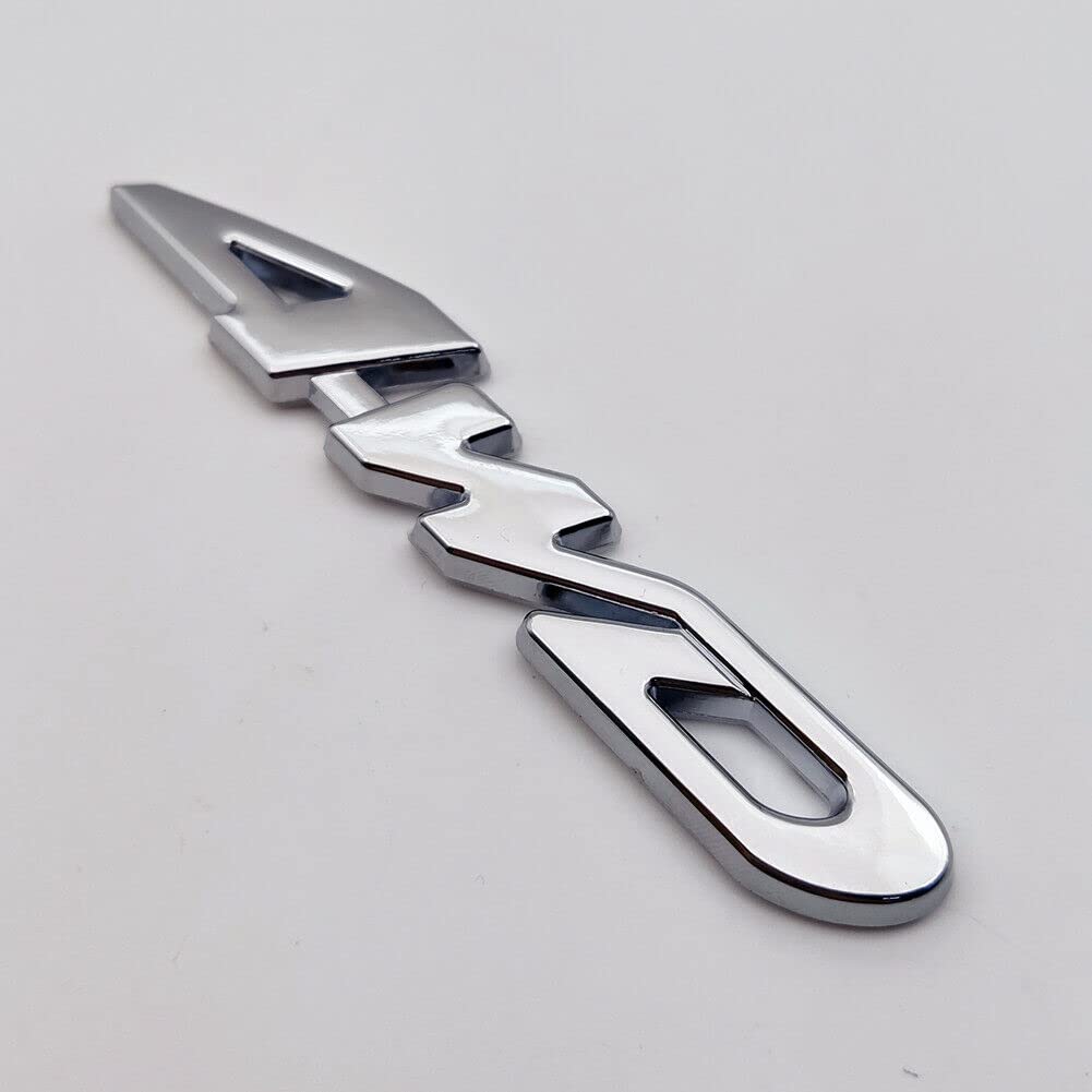 1Pcs Chrome Metal 4WD Rear Tailgate Trunk Badge 4x4 Car SUV Emblem Sticker Decal (Silver)