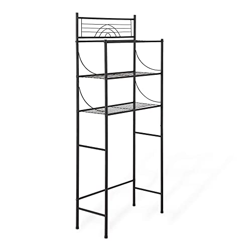 MallBoo 3 -Tier Over-The-Toilet Bathroom Spacesaver and 3 -Tier Standing Bathroom Shelves(Black)