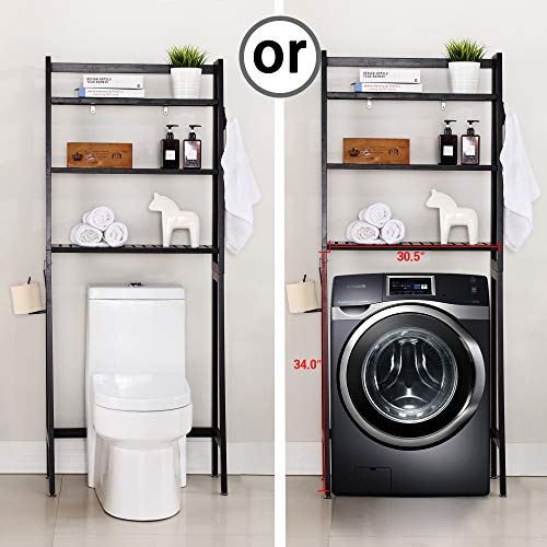 MallBoo Toilet Storage Rack, 3 -Tier Over-The-Toilet Bathroom Spacesaver - 100% Wood and Easy to Assemble