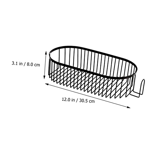DOITOOL Bathroom Shelf Wall Mount Shelves Hanging Storage Shelves Sink Shelf Shower Organizer Kitchen Storage Basket Wall Mounted Bathroom Shelf Shampoo Holder Bathroom Holder Black Oval