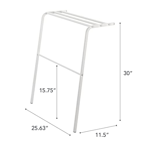 YAMAZAKI home Plate Leaning Bath Towel Hanger White,