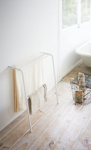 YAMAZAKI home Plate Leaning Bath Towel Hanger White,