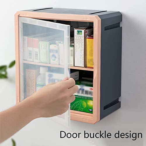 Medicine Box Wall-Mounted Medicine Cabinet Household Multi-Layer Free Movement of Compartments Non-Porous Wall Mount Plastic (Without Medicine)