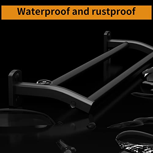 16" Towel Holder for Bathroom Wall Mounted, Matte Black Towel Rack, Double Towel Bar