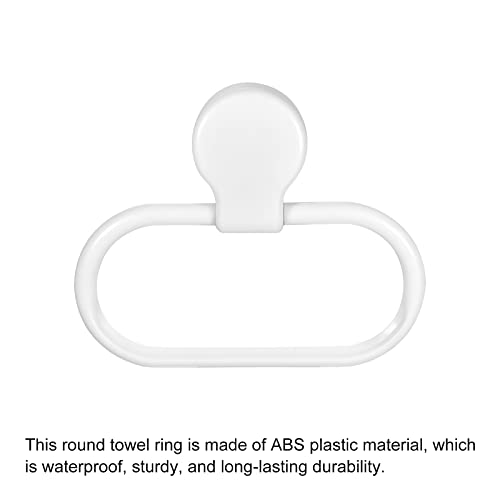 HARFINGTON Wall Mounted Oval Towel Ring ABS Hanging Holder Self-Adhesive for Bathroom Kitchen Accessories, White & Green