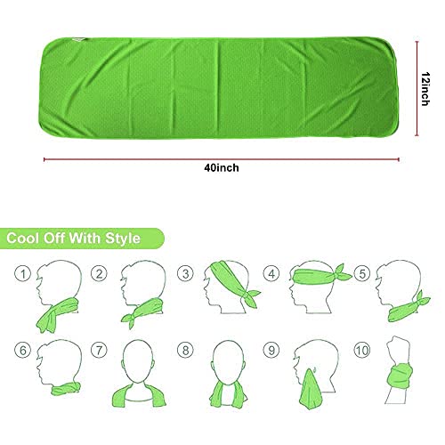 [4 Pack] Cooling Towel (40"x12"), Ice Towel, Soft Breathable Chilly Towel, Microfiber Towel for Yoga, Sport, Running, Gym, Workout,Camping, Fitness, Workout & More Activities