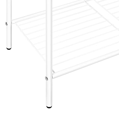 Towel Racks for Bathroom Freestanding 3-Tier Towel Stand Rack for Bath Towel Stand Holder with Bottom Storage Shelf Organizer for Laundry Room White