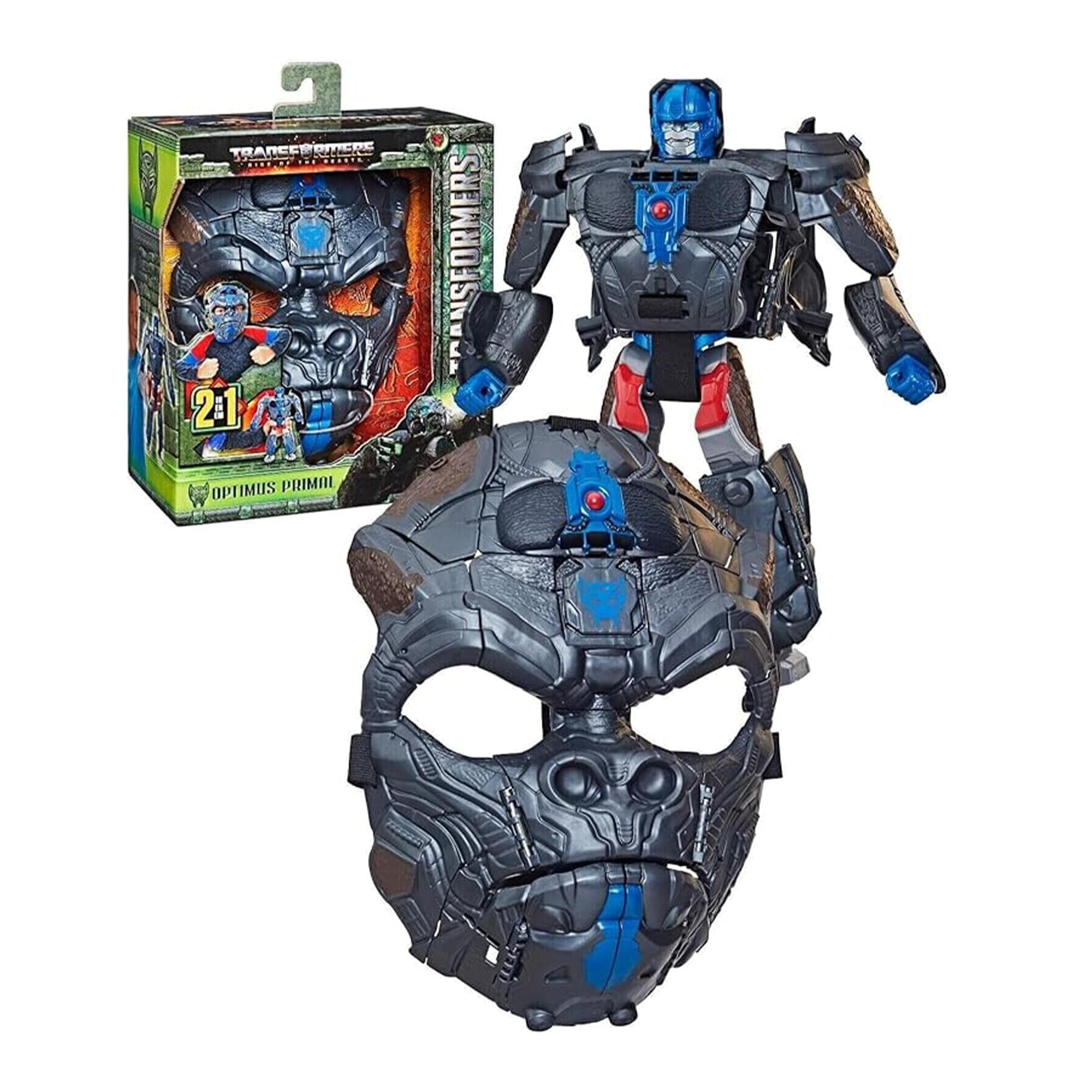 Transformers Rise of the Beasts Movie Optimus Primal, 2-in-1 Converting Roleplay Mask Action Figure Toy, 6+ Years, 9-inch