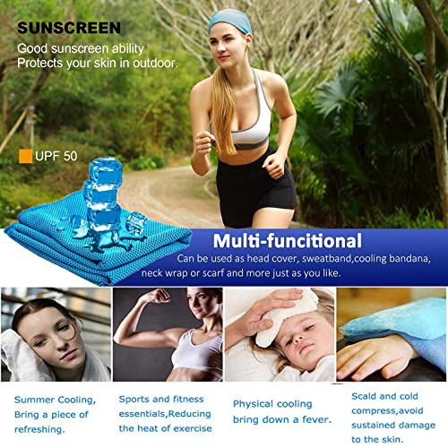 [4 Pack] Cooling Towel (40"x12"), Ice Towel, Soft Breathable Chilly Towel, Microfiber Towel for Yoga, Sport, Running, Gym, Workout,Camping, Fitness, Workout & More Activities