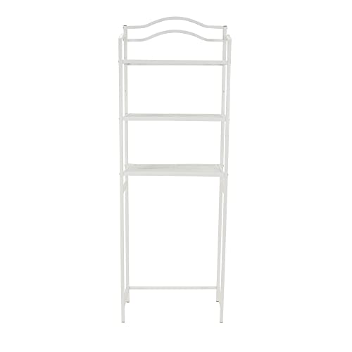 Household Essentials 3-Tier Metal Over the Toilet Bathroom Storage Shelf, White