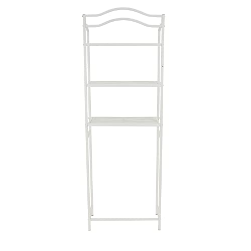 Household Essentials 3-Tier Metal Over the Toilet Bathroom Storage Shelf, White