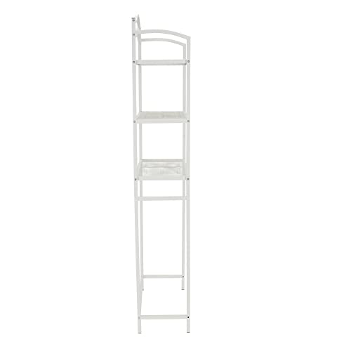 Household Essentials 3-Tier Metal Over the Toilet Bathroom Storage Shelf, White
