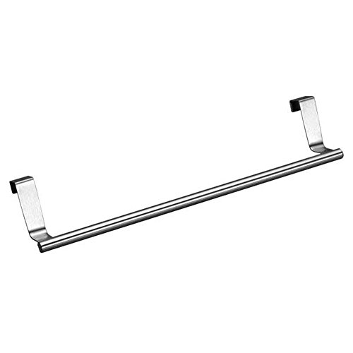 PINGPING Shelf Kitchen Towel Rack Rack Hanging Cabinet Door Holder Bar Bathroom Over Kitchen๏ผDining & Bar Sink Cutting Board (Silver, One Size)