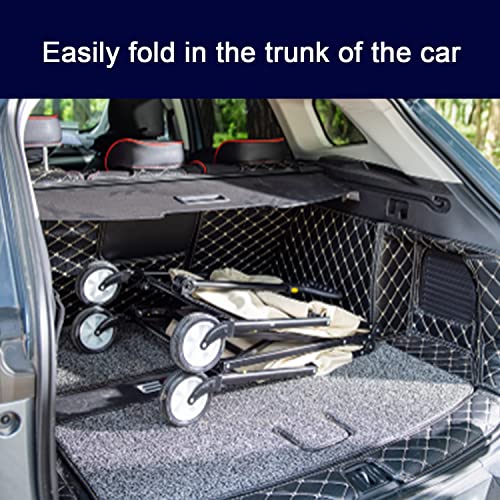 Collapsible Wagon Cart Hipster Polka dot Black and White Abstract with Scribble Circles Hand Foldable Utility Wagon Large Capacity Garden Cart with Push Bar for Beach Camp Outdoor Shopping