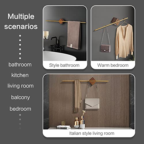Bath Towel Holder, Adjustable Towel Bar, Stainless Steel Wall Mount Towel Holder, Self Adhesive Bathroom Towel Holder, Bath Towel Bar Towel Hanger for Bathroom (Black 16 Inch)