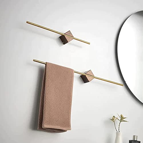 Bath Towel Holder, Adjustable Towel Bar, Stainless Steel Wall Mount Towel Holder, Self Adhesive Bathroom Towel Holder, Bath Towel Bar Towel Hanger for Bathroom (Black 16 Inch)