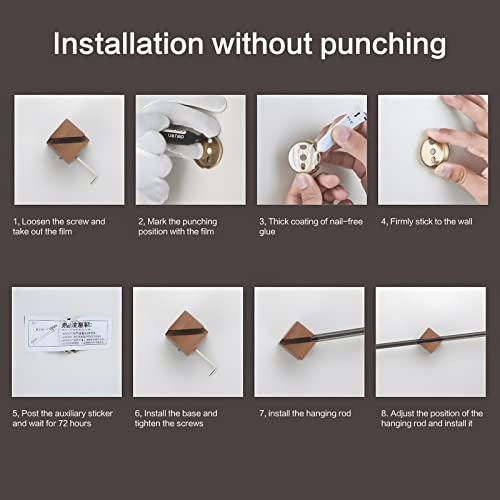 Bath Towel Holder, Adjustable Towel Bar, Stainless Steel Wall Mount Towel Holder, Self Adhesive Bathroom Towel Holder, Bath Towel Bar Towel Hanger for Bathroom (Black 16 Inch)