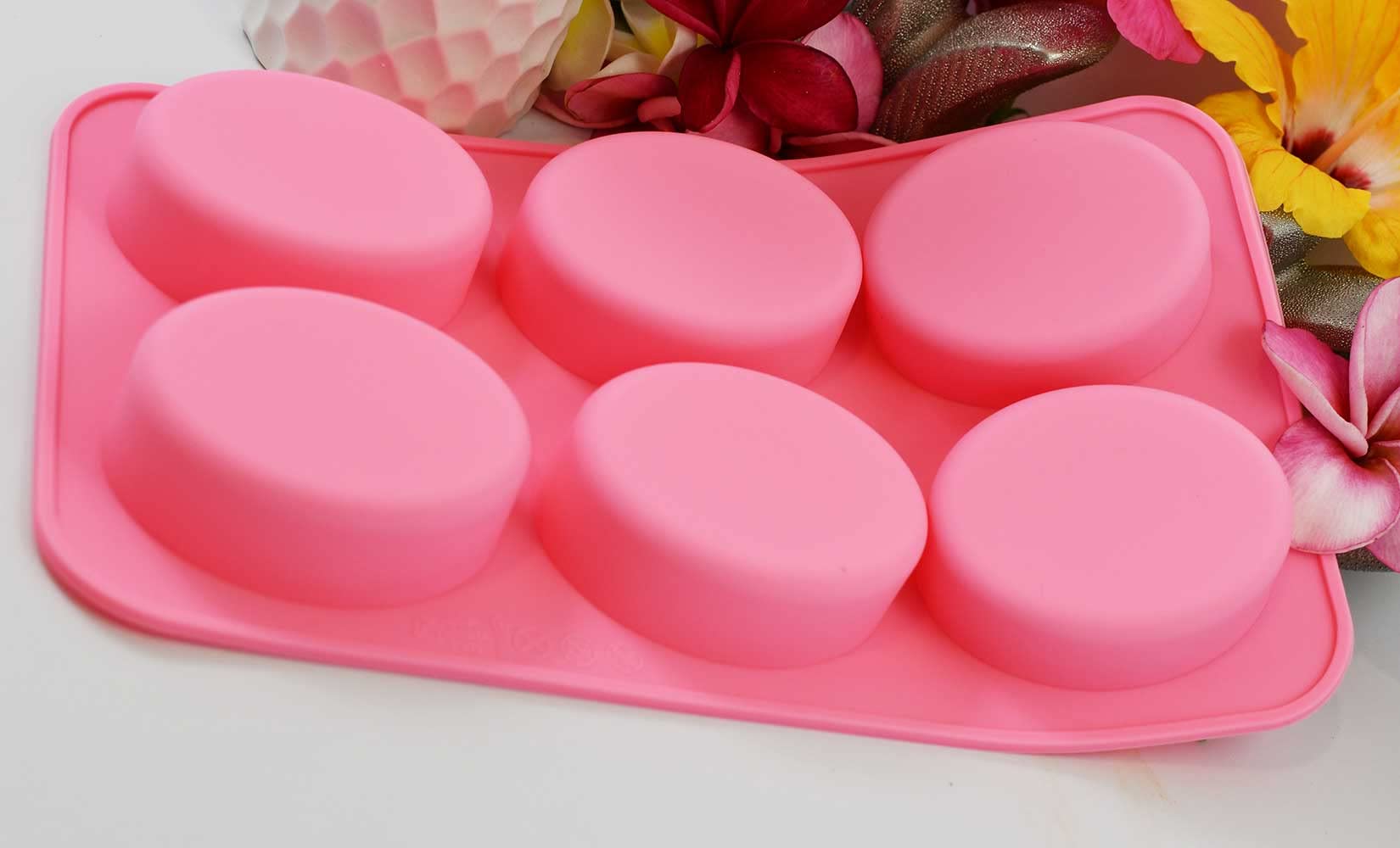 2 Pack of Soap Oval Molds, 6 Cavities Silicone Soap Molds, Homemade DIY Soap Making Chocolate Baking Molds