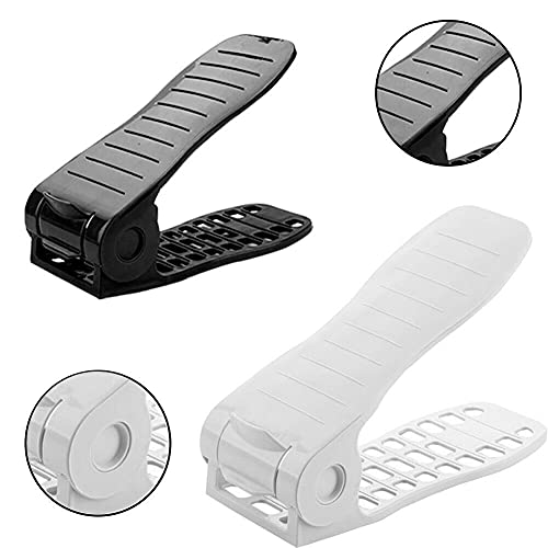 KINOFU 12X Adjustable Shoe Slots Stacker Organizer Racks Space Saver Shoes Holder Rack (Color : White, Size : 25 * 18 * 10Cm) (White 25 * 18 * 10Cm) Household