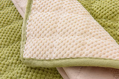 vctops Soft Corduroy Sofa Couch Cover, Plaid Sectional Couch Covers, Non-Slip Sofa Slipcover for Dogs Cats Kids(Grass Green,36"x94")