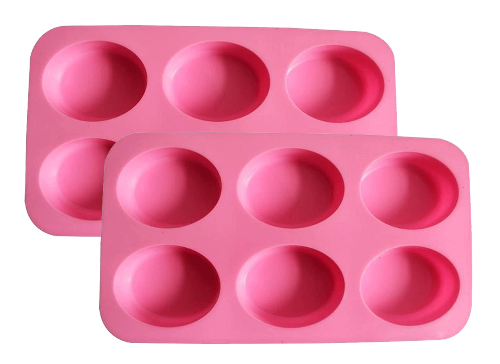 2 Pack of Soap Oval Molds, 6 Cavities Silicone Soap Molds, Homemade DIY Soap Making Chocolate Baking Molds