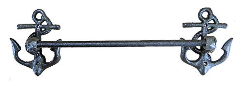 Natural Cast Iron Anchor Towel Bar 24" for Bath or Kitchen
