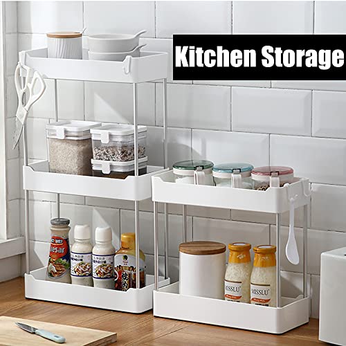 Bathroom Organizer Countertop, 3 Tier Bathroom Counter Storage Organizer, White Standing Storage Shelf for Vanity Organizer, Kitchen Spice Rack Sink Organizer Tray for Cosmetics Display, Skincare