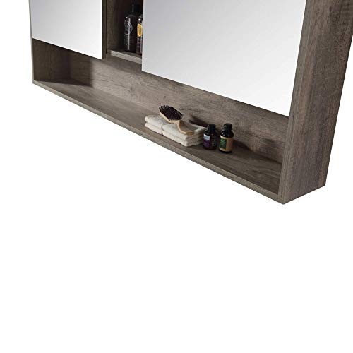 Fine Fixtures Surface Mount 45" Bathroom Medicine Cabinet, Shadow Gray